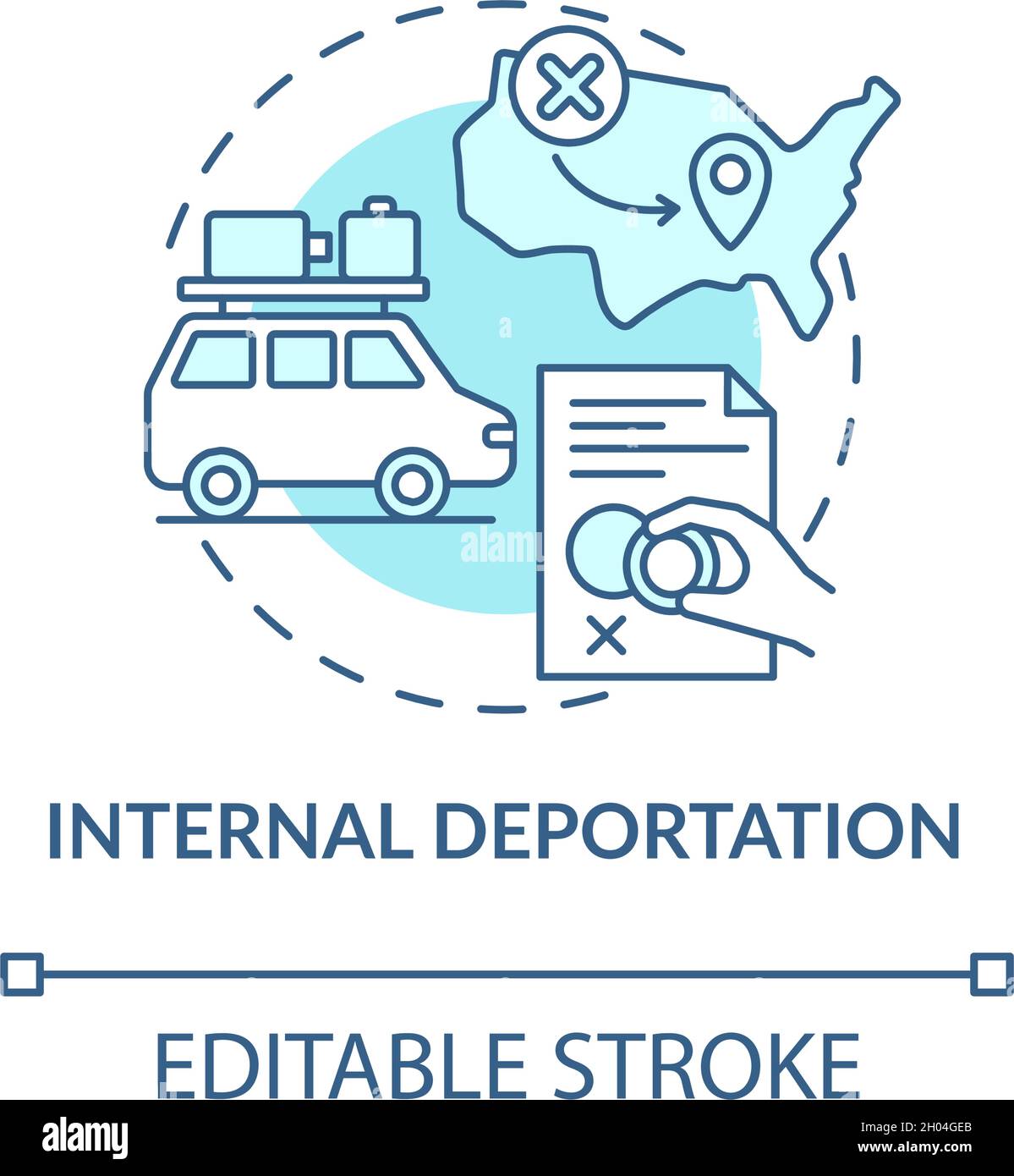 Internal deportation blue concept icon Stock Vector Image & Art - Alamy