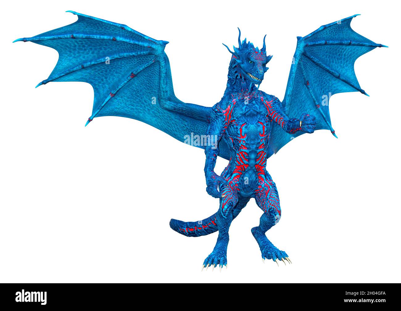 3D rendering of a fantasy dragon isolated on white background Stock ...