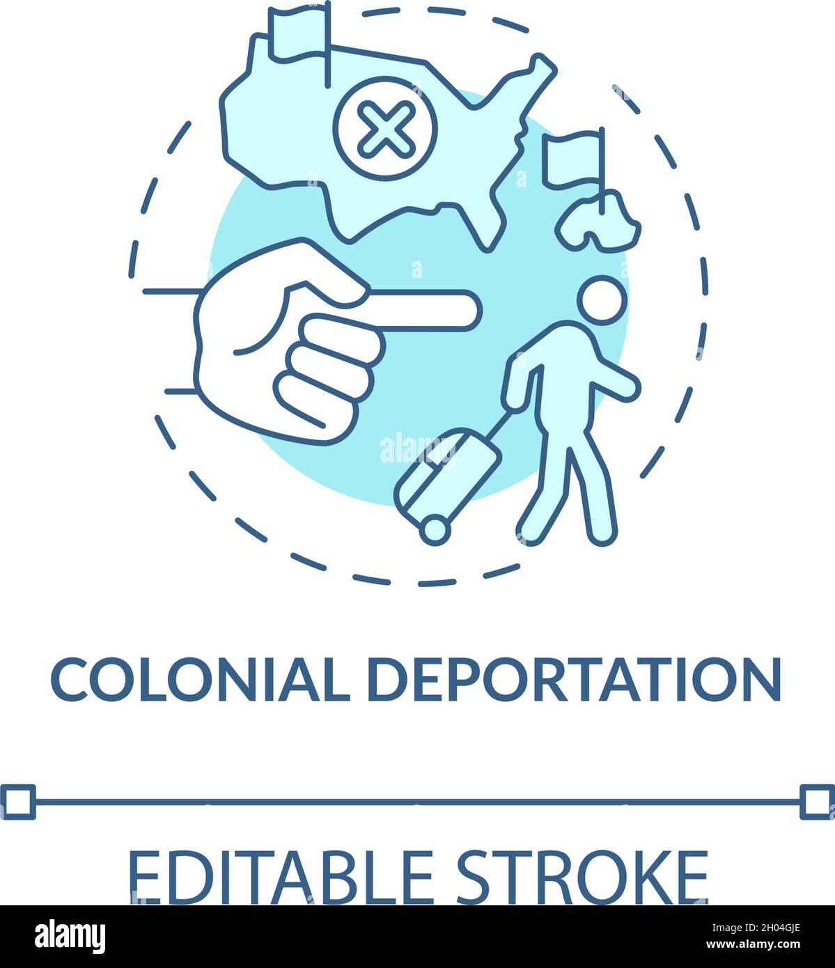 Colonial deportation blue concept icon Stock Vector Image & Art - Alamy