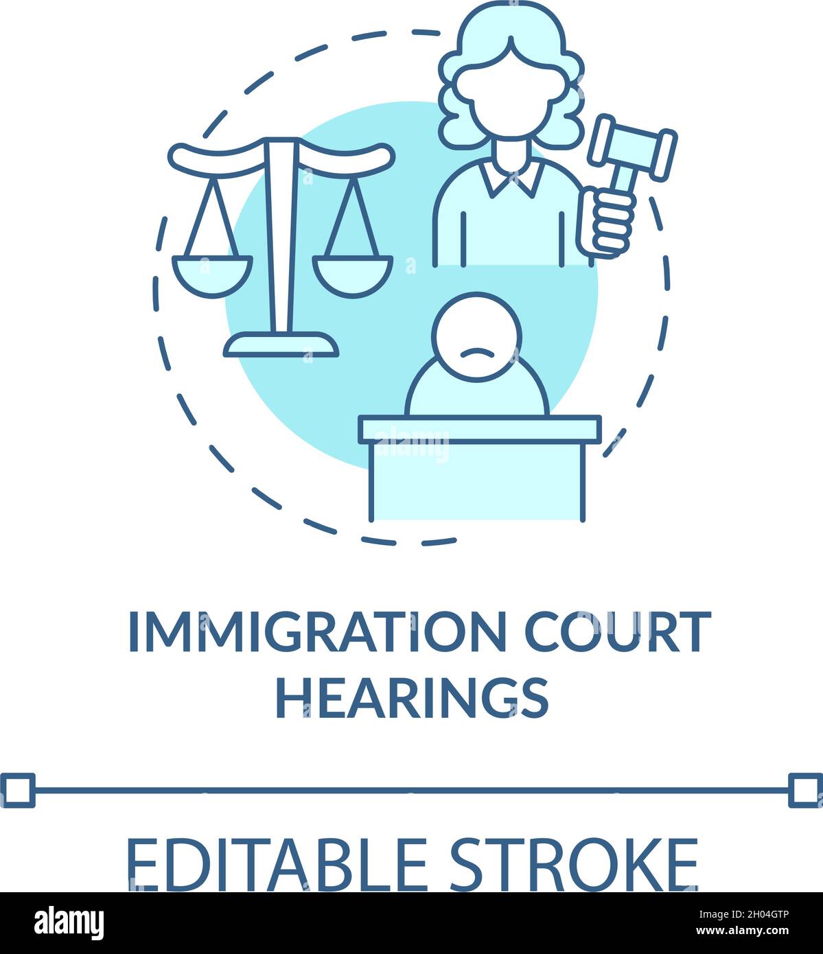 Immigration court hearings blue concept icon Stock Vector Image & Art ...