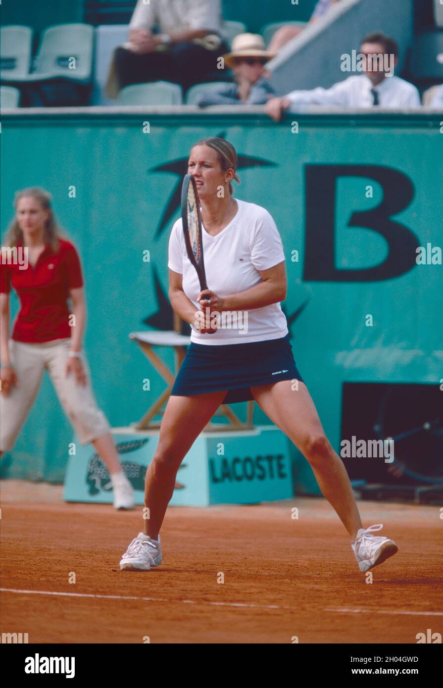 Hungarian tennis player Petra Mandula, French Open 2001 Stock Photo - Alamy