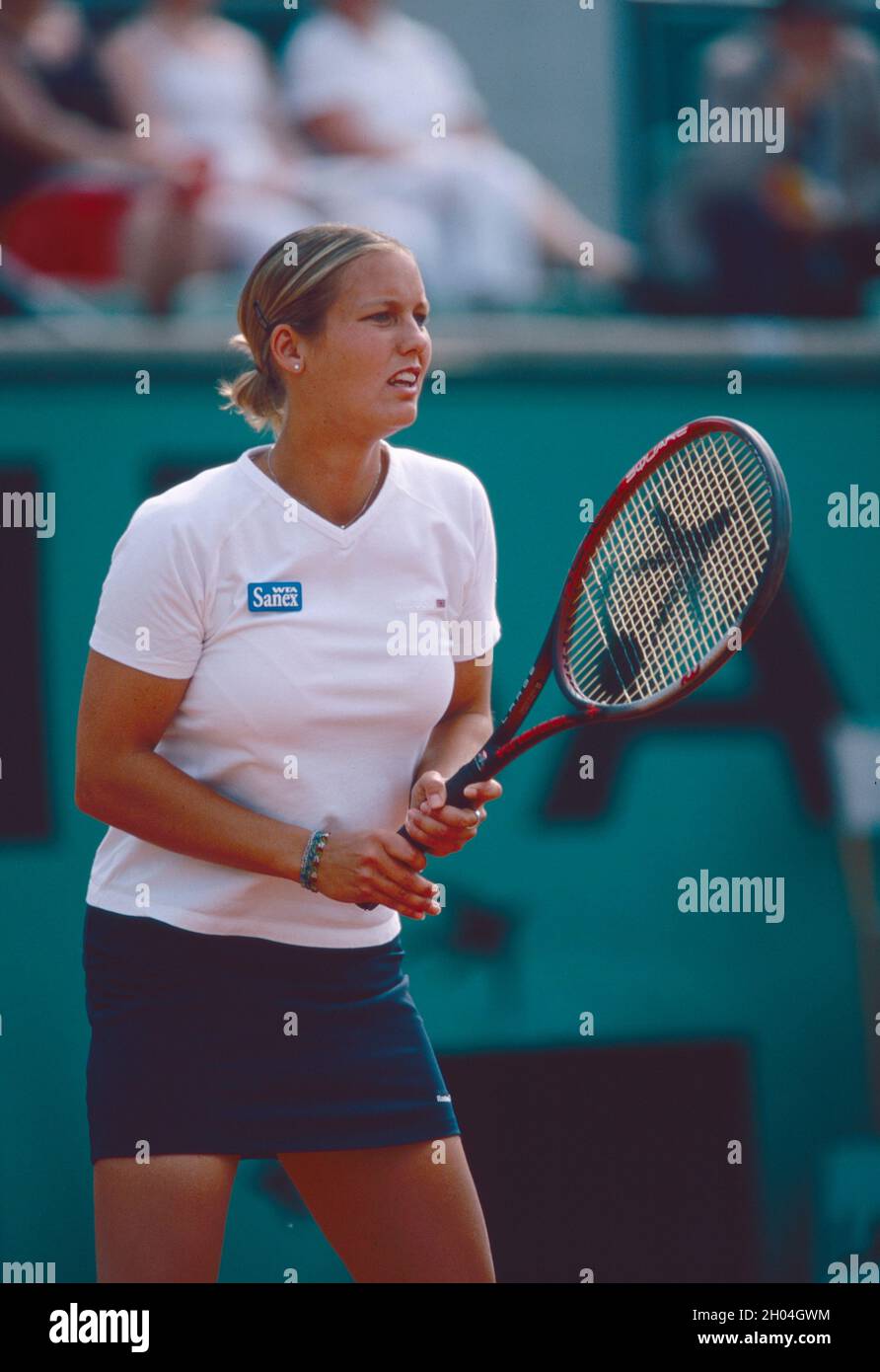Hungarian tennis player Petra Mandula, French Open 2001 Stock Photo - Alamy
