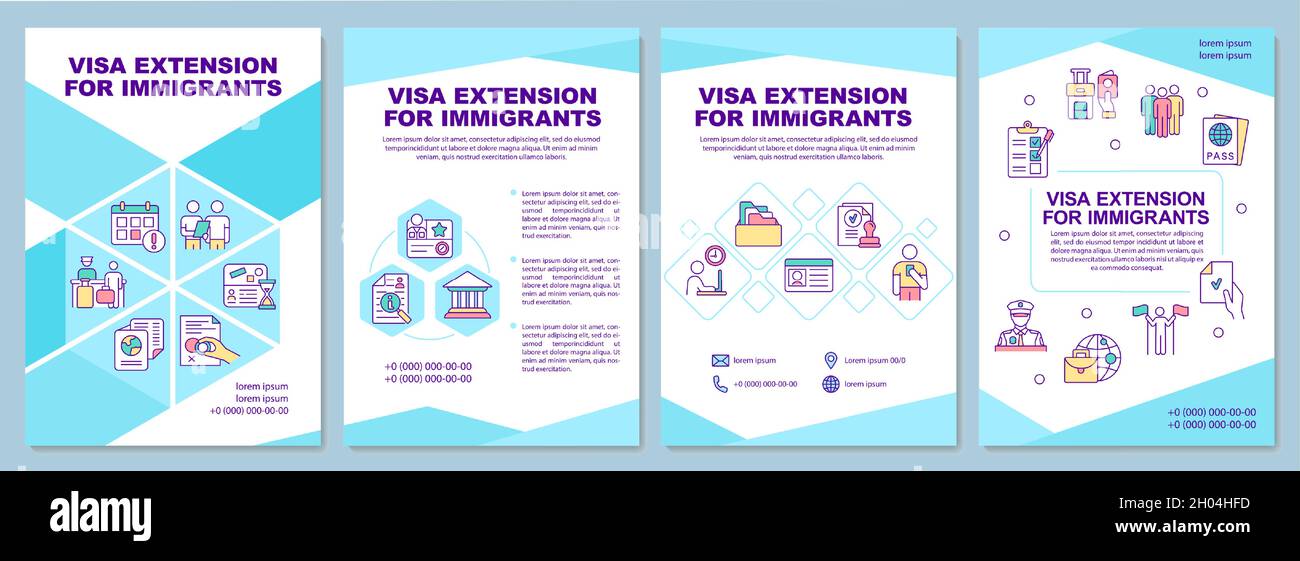 Visa extension for immigrants brochure template Stock Vector Image ...