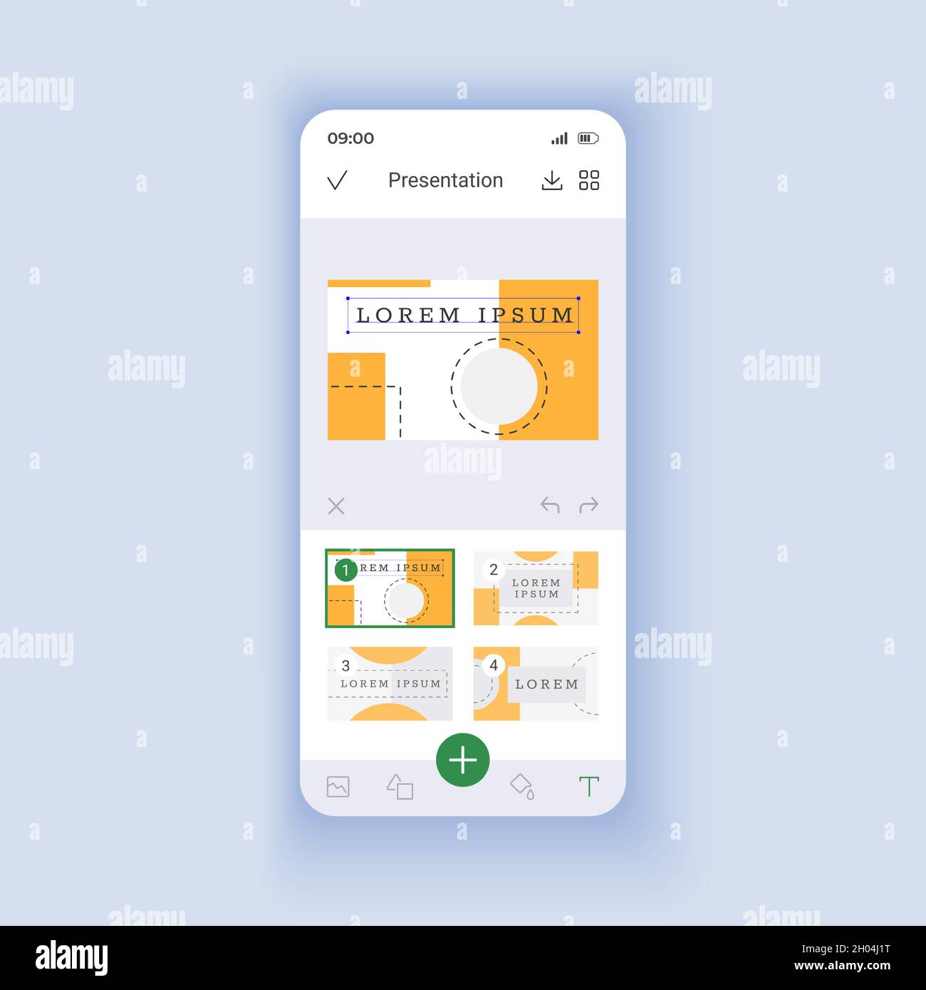 Presentation making light smartphone interface vector template Stock Vector Image & Art - Alamy