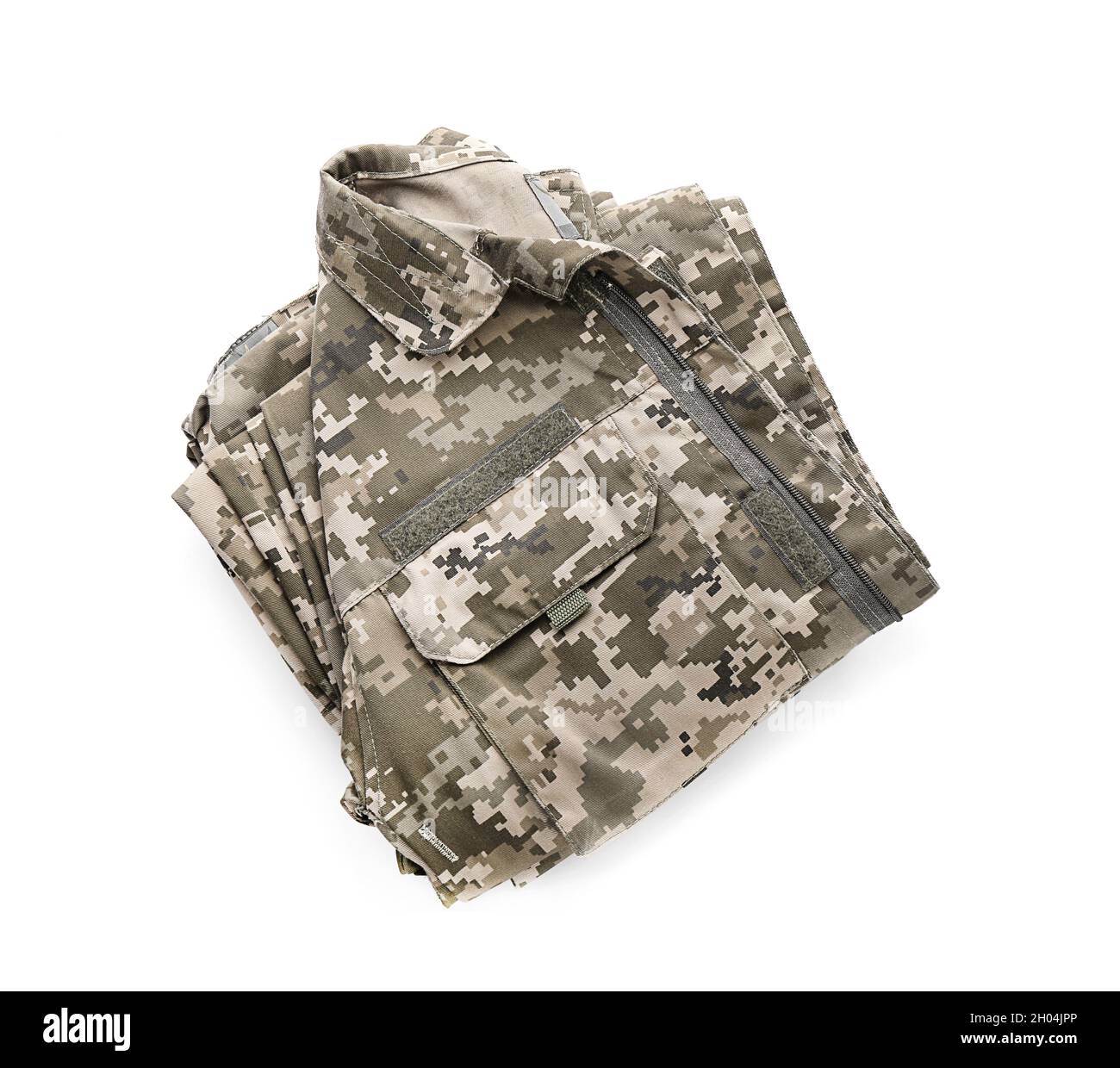 Military clothes on white background Stock Photo - Alamy