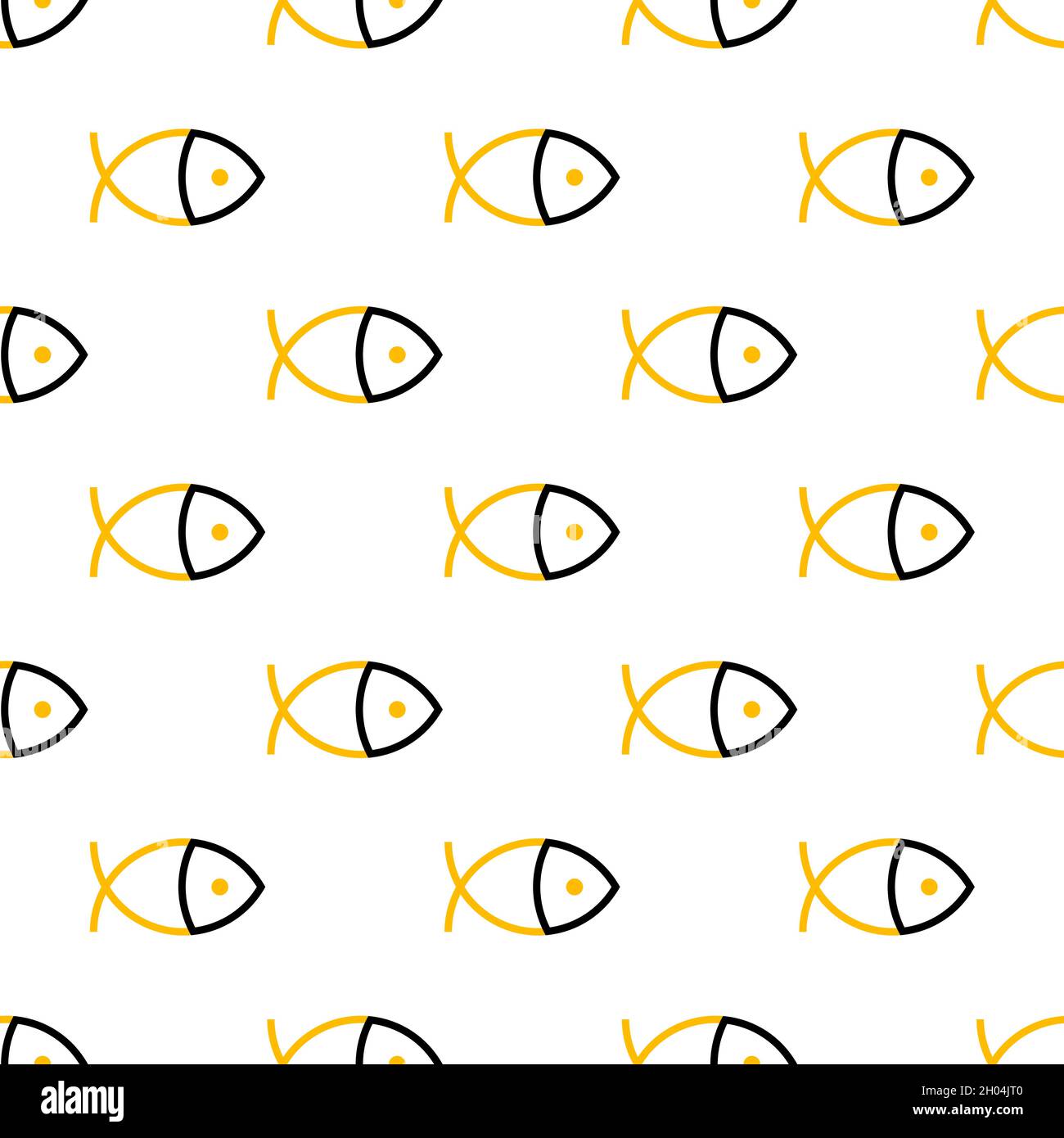 Fish flat pattern. Seamless minimal background with marine line animals ...