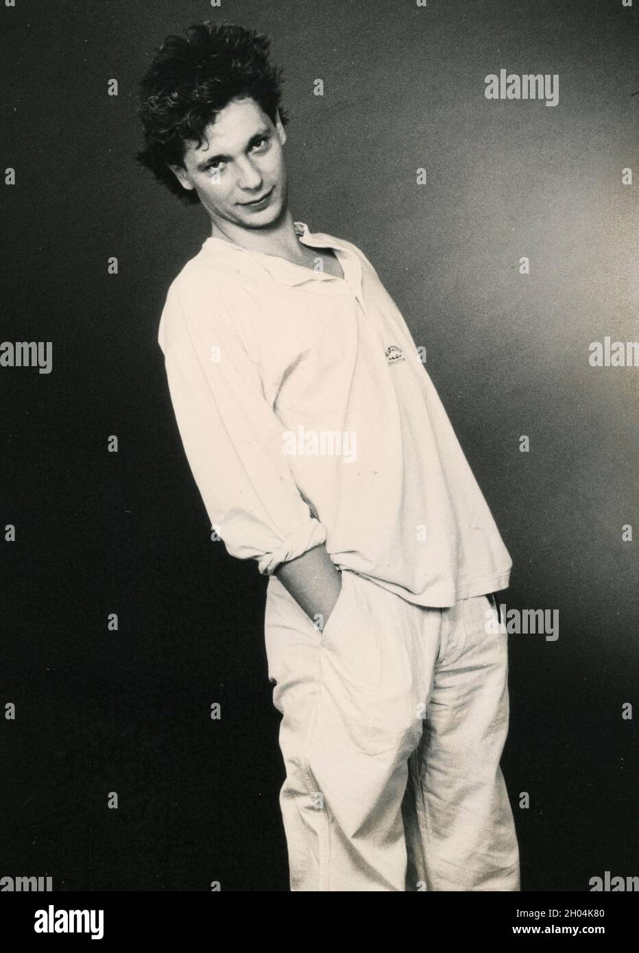 Italian singer and songwriter Alessandro Bono, 1980s Stock Photo - Alamy