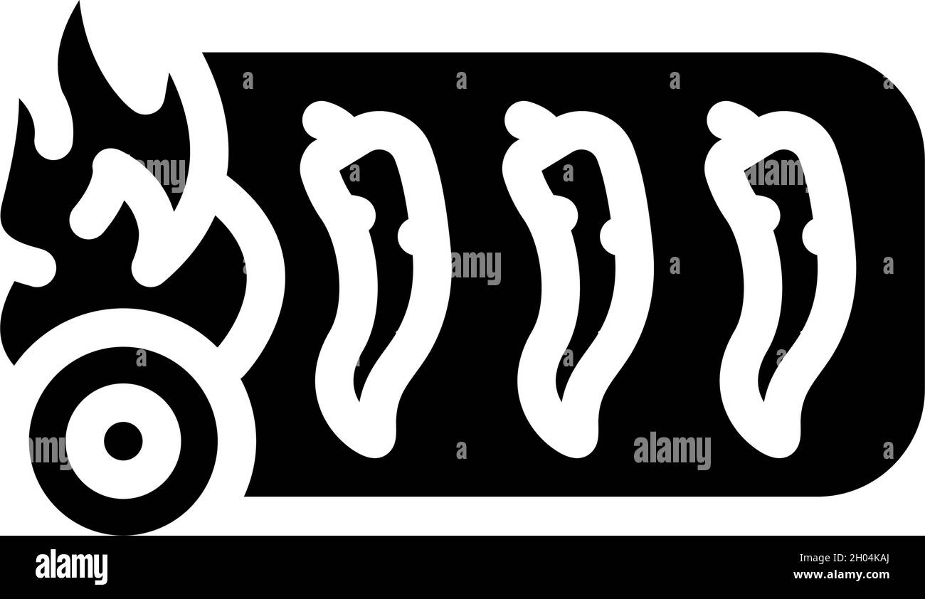 pepper spice label glyph icon vector illustration Stock Vector Image ...