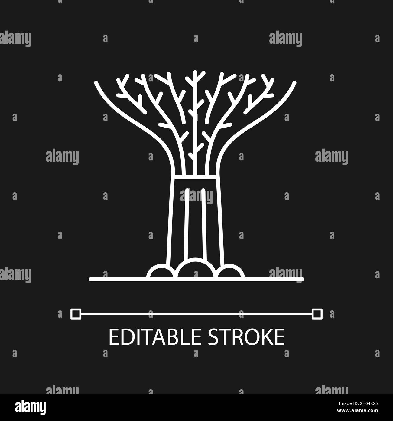 Supertree grove white linear icon for dark theme Stock Vector Image ...