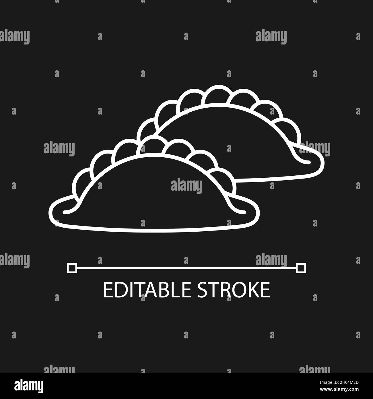 Curry puff white linear icon for dark theme Stock Vector Image & Art ...