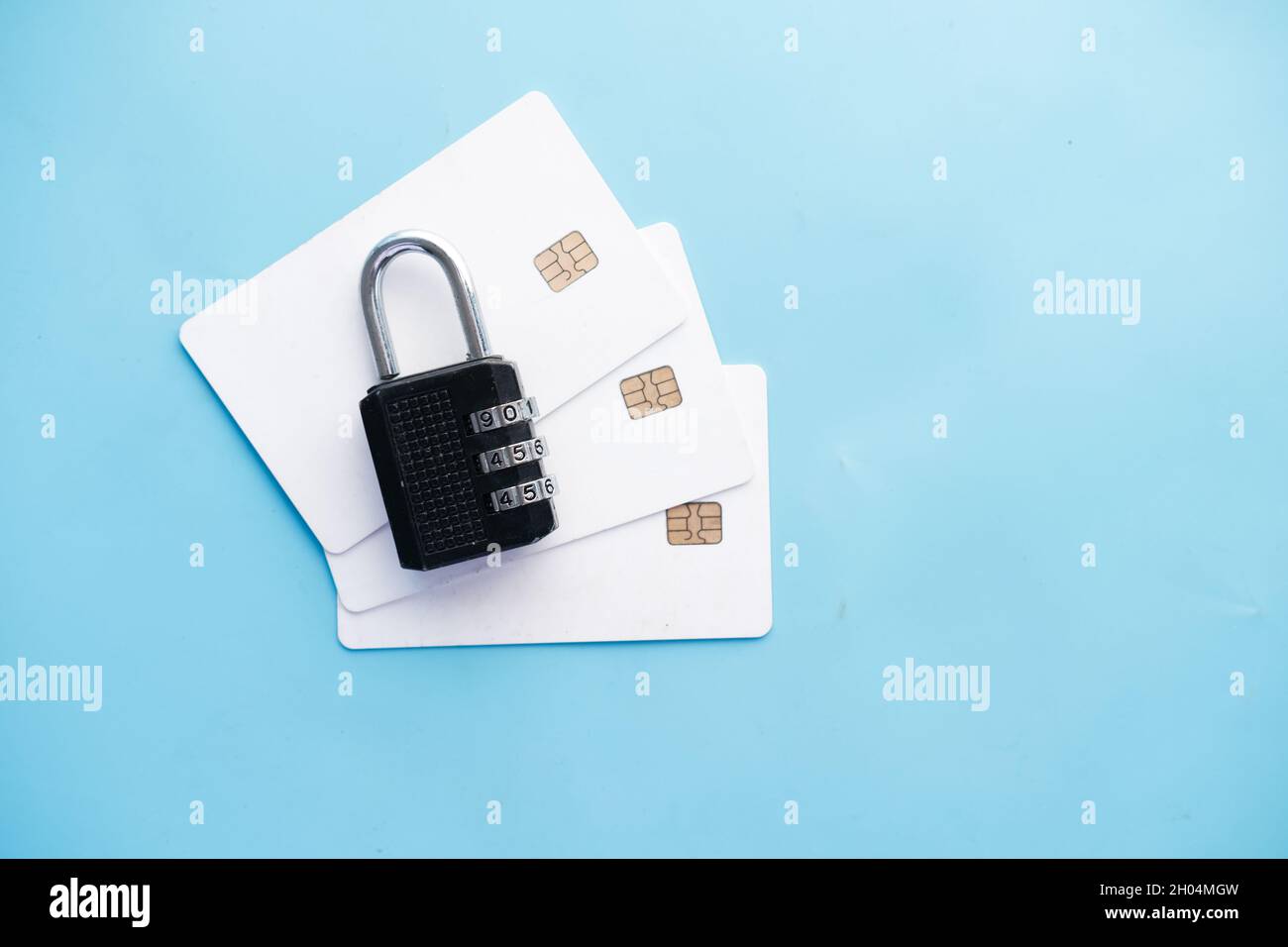 padlock on credit card, Internet data privacy information security ...