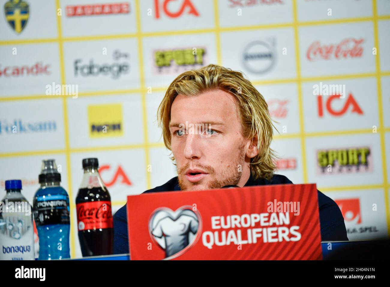 Sweden's Emil Forsberg attends a press conference on the eve of the ...