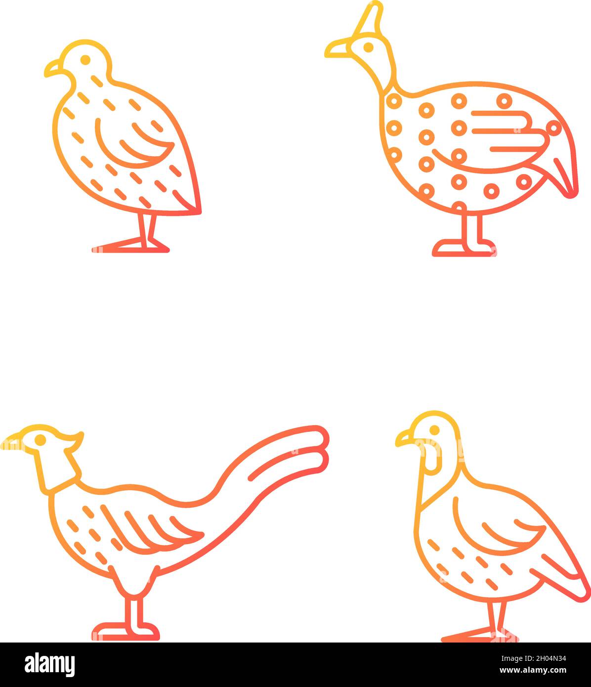 Landfowl Gradient Linear Vector Icons Set Stock Vector Image And Art Alamy