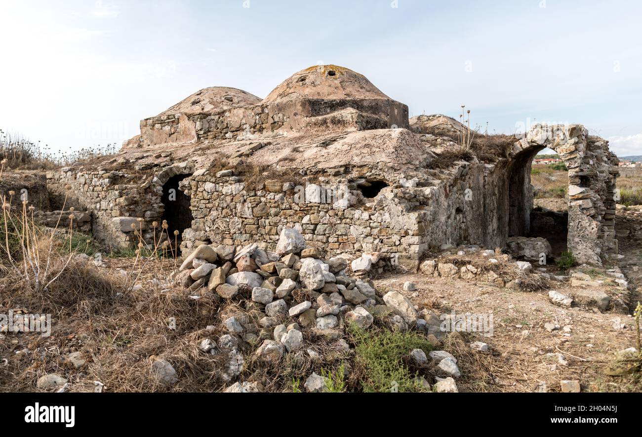 Ruined Byzantine Church inside Methoni Castle Peloponnese Greece Stock ...