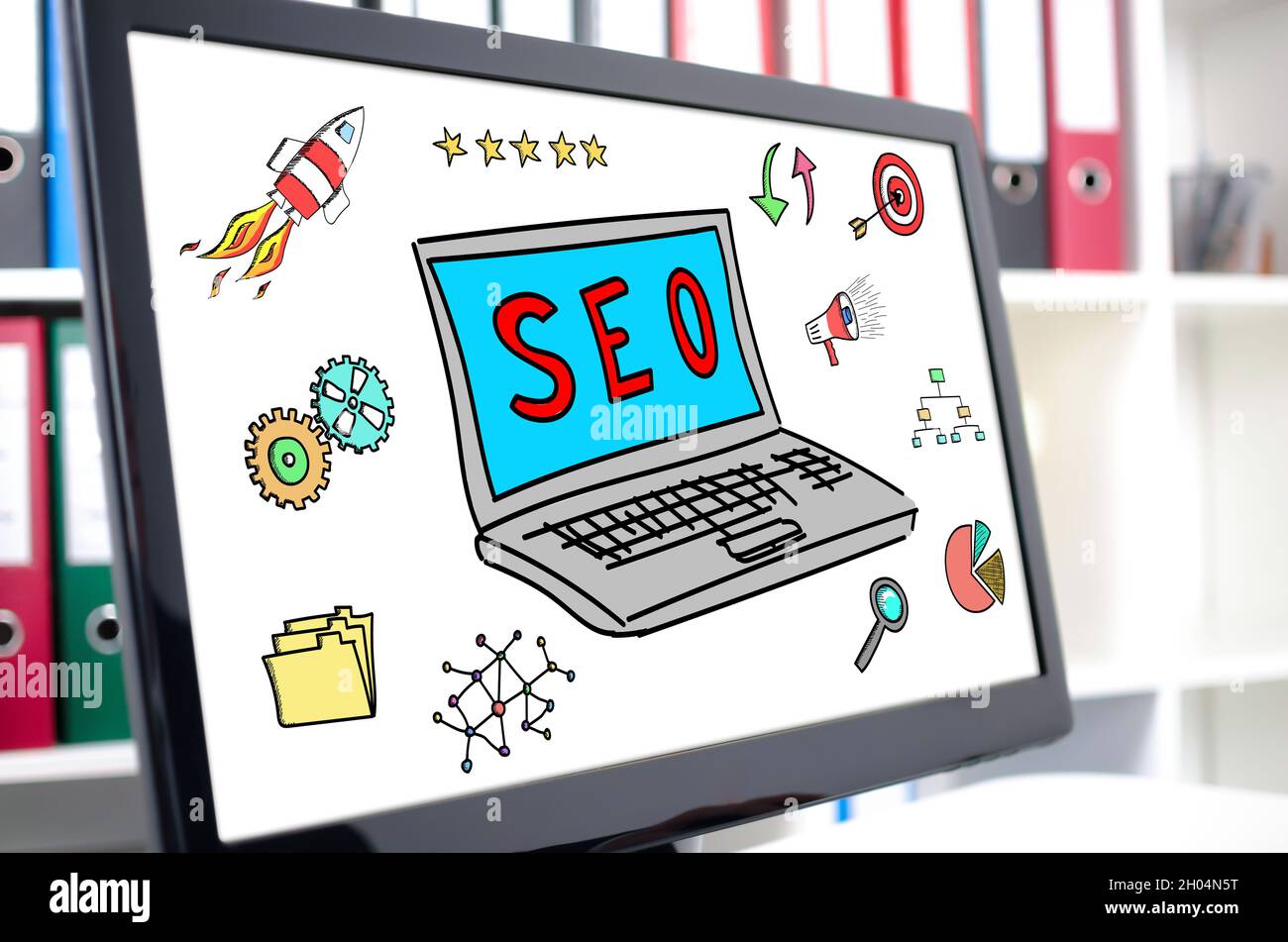 Seo concept shown on a computer screen Stock Photo - Alamy
