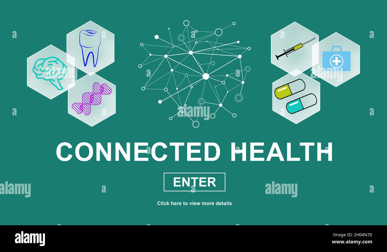 Illustration of a connected health concept Stock Photo - Alamy