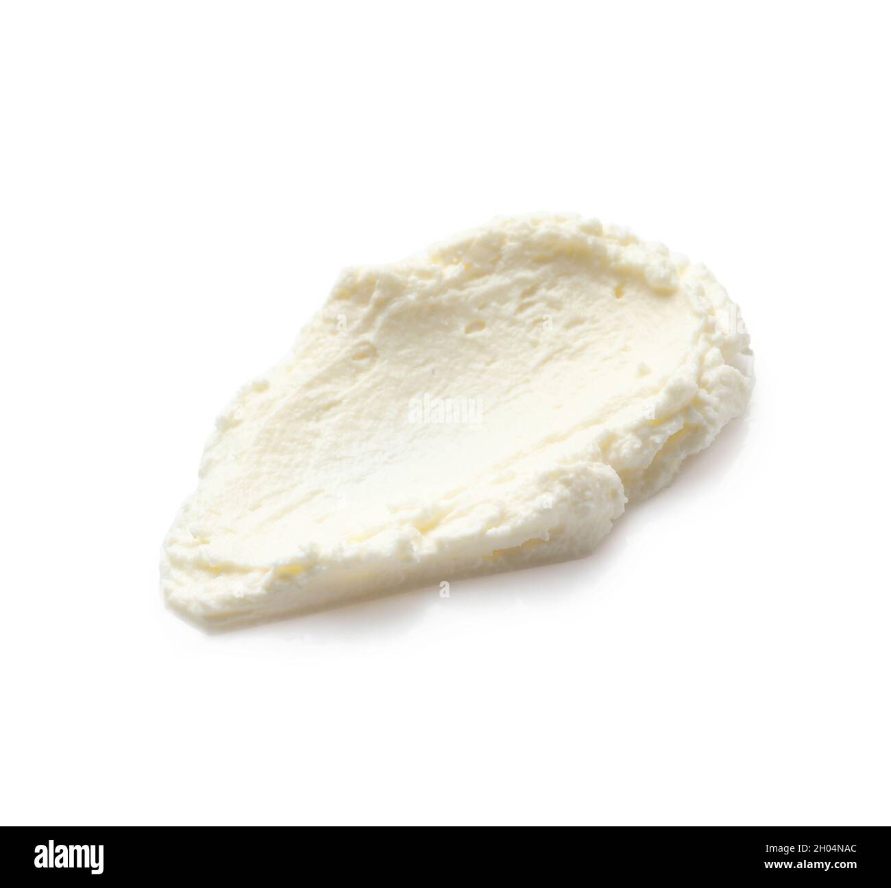 Smear of tasty cream cheese on white background Stock Photo - Alamy