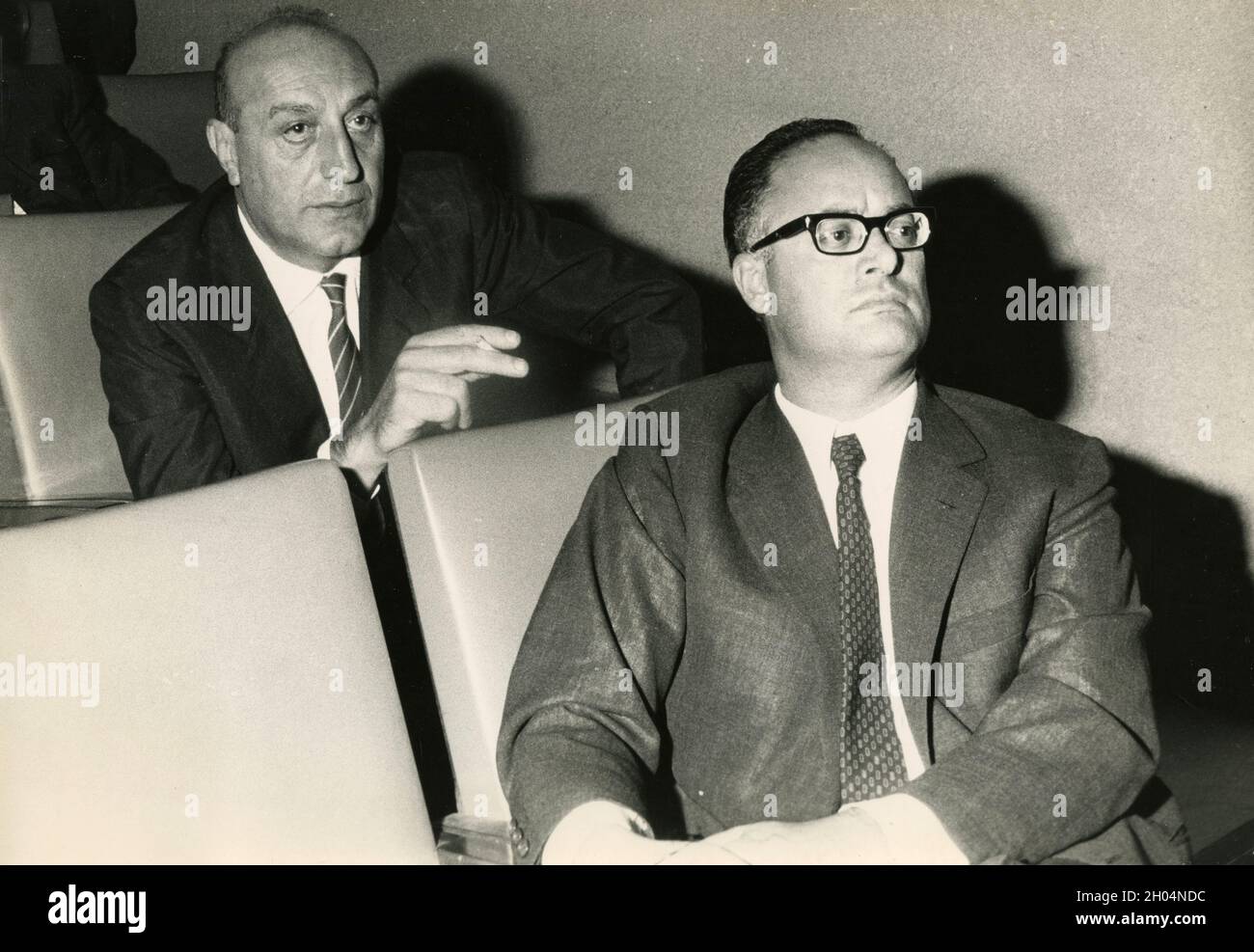 Italian politicians Nicola Signorello (right) and Carlo Russo, 1970s ...