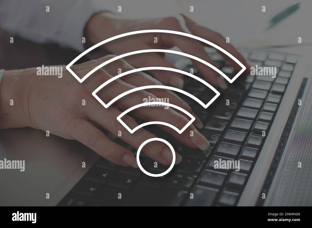 Wifi concept illustrated by a picture on background Stock Photo - Alamy