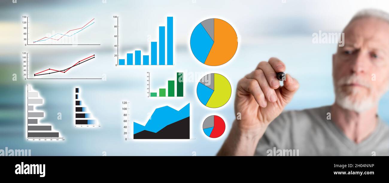 Graphical analysis concept drawn by a man Stock Photo - Alamy