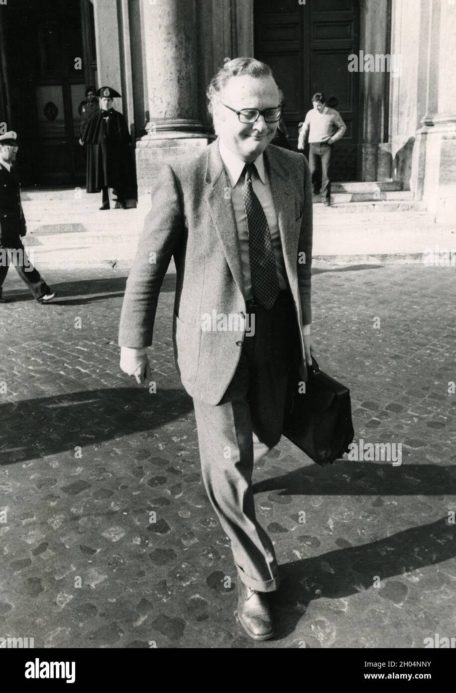 Italian academic, politician, and businessman Franco Reviglio, 1980s ...