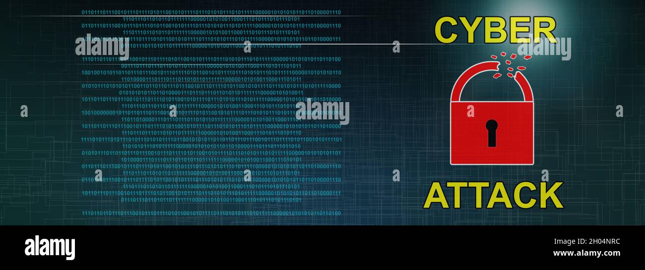 Illustration of a cyber attack concept Stock Photo - Alamy