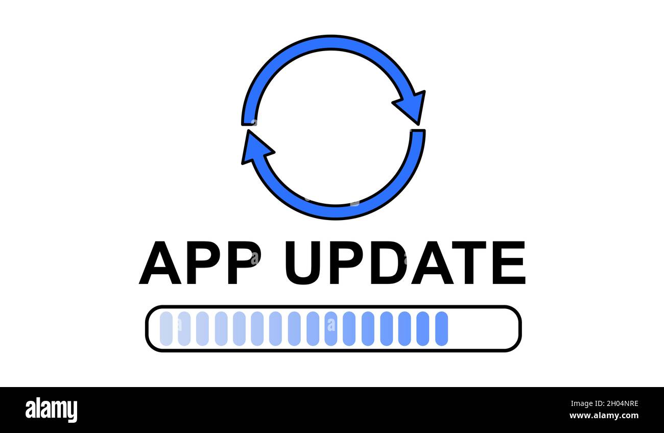 Illustration of an app update concept Stock Photo - Alamy