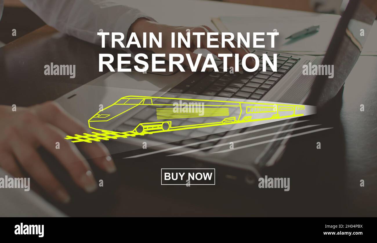 Train internet reservation concept illustrated by a picture on ...