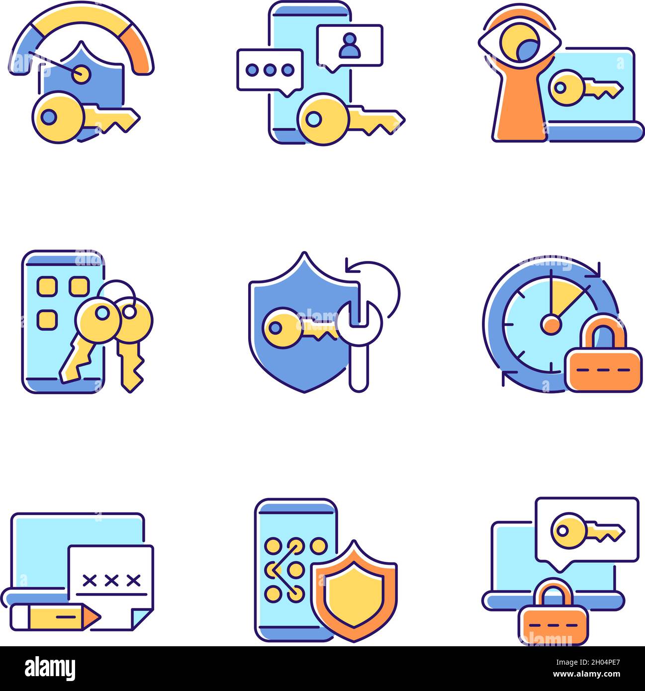 Password requirements RGB color icons set Stock Vector Image & Art - Alamy