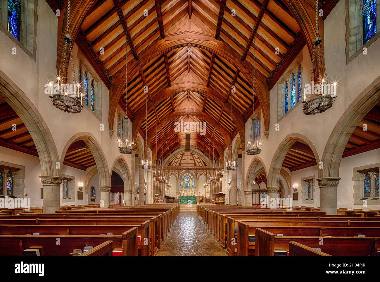 Interior of a cathedral Stock Photo - Alamy