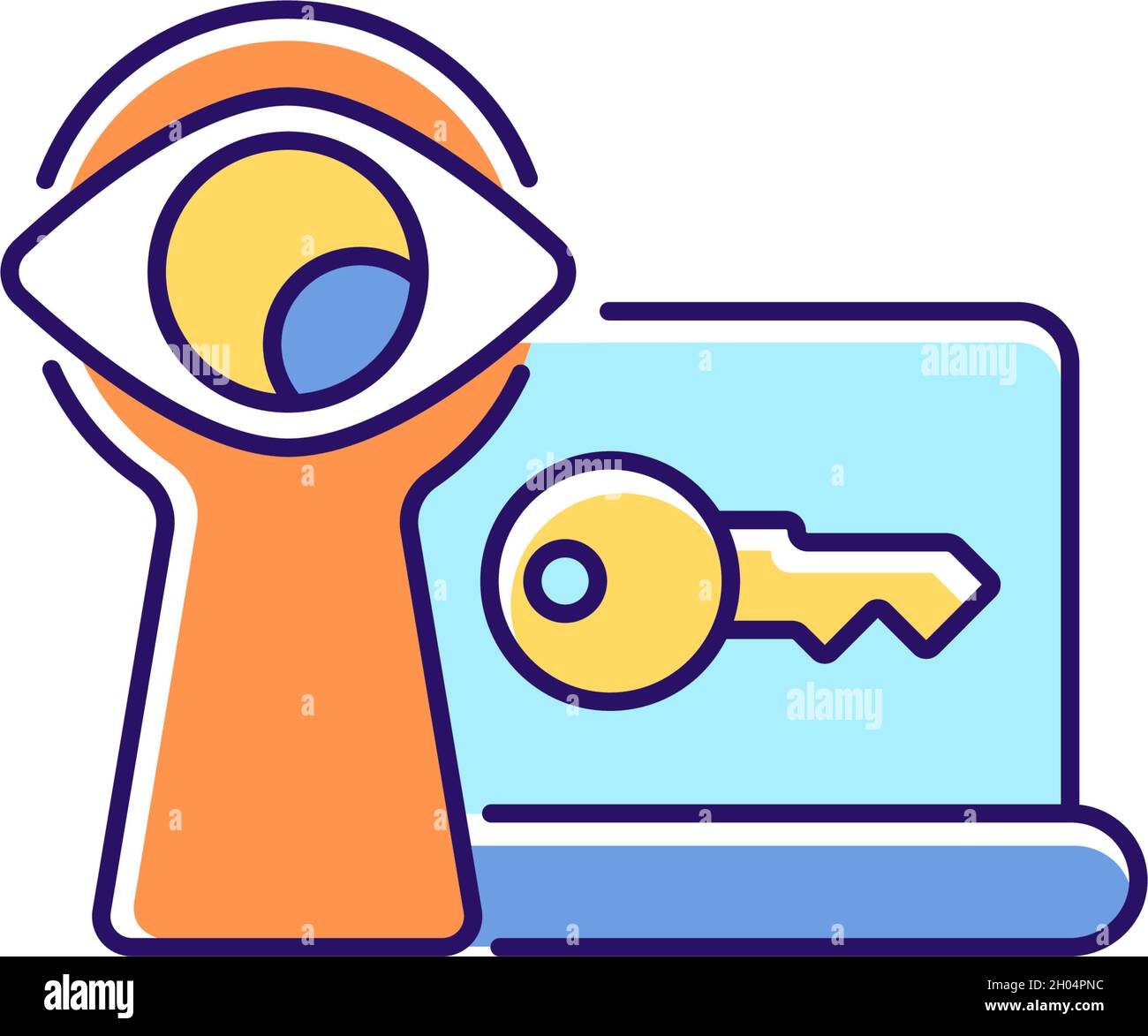 Shoulder surfing attack RGB color icon Stock Vector Image & Art - Alamy