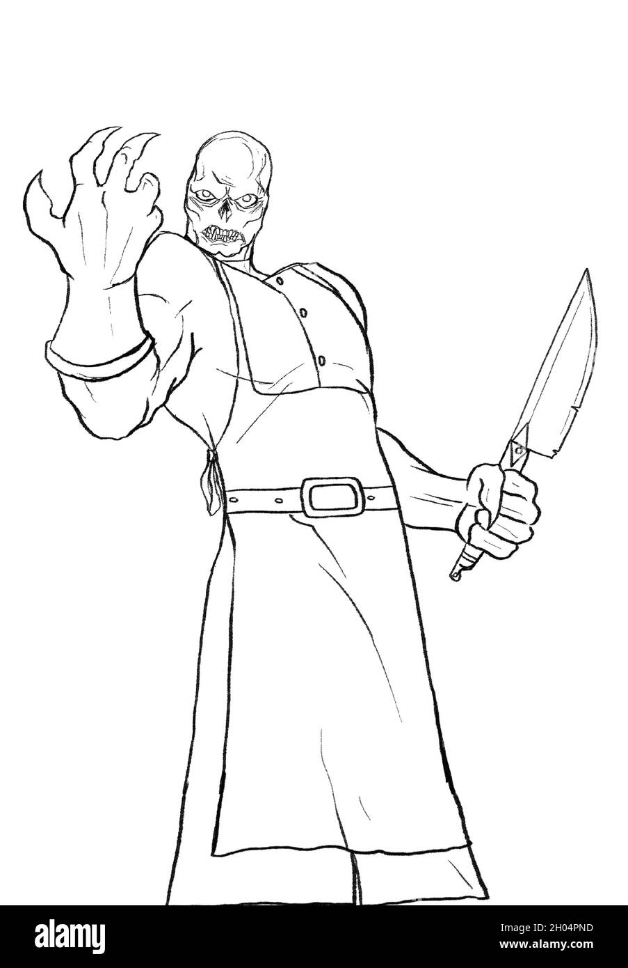 An evil undead serial killer character illustration Stock Photo - Alamy