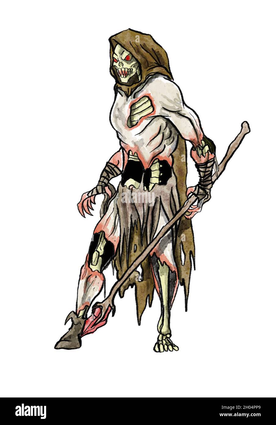 Rotting horror zombie fantasy creature illustration Stock Photo - Alamy