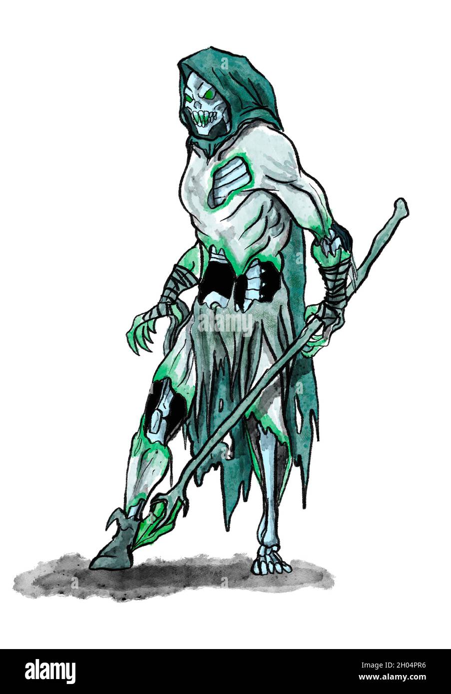 Rotting horror zombie fantasy creature illustration Stock Photo - Alamy