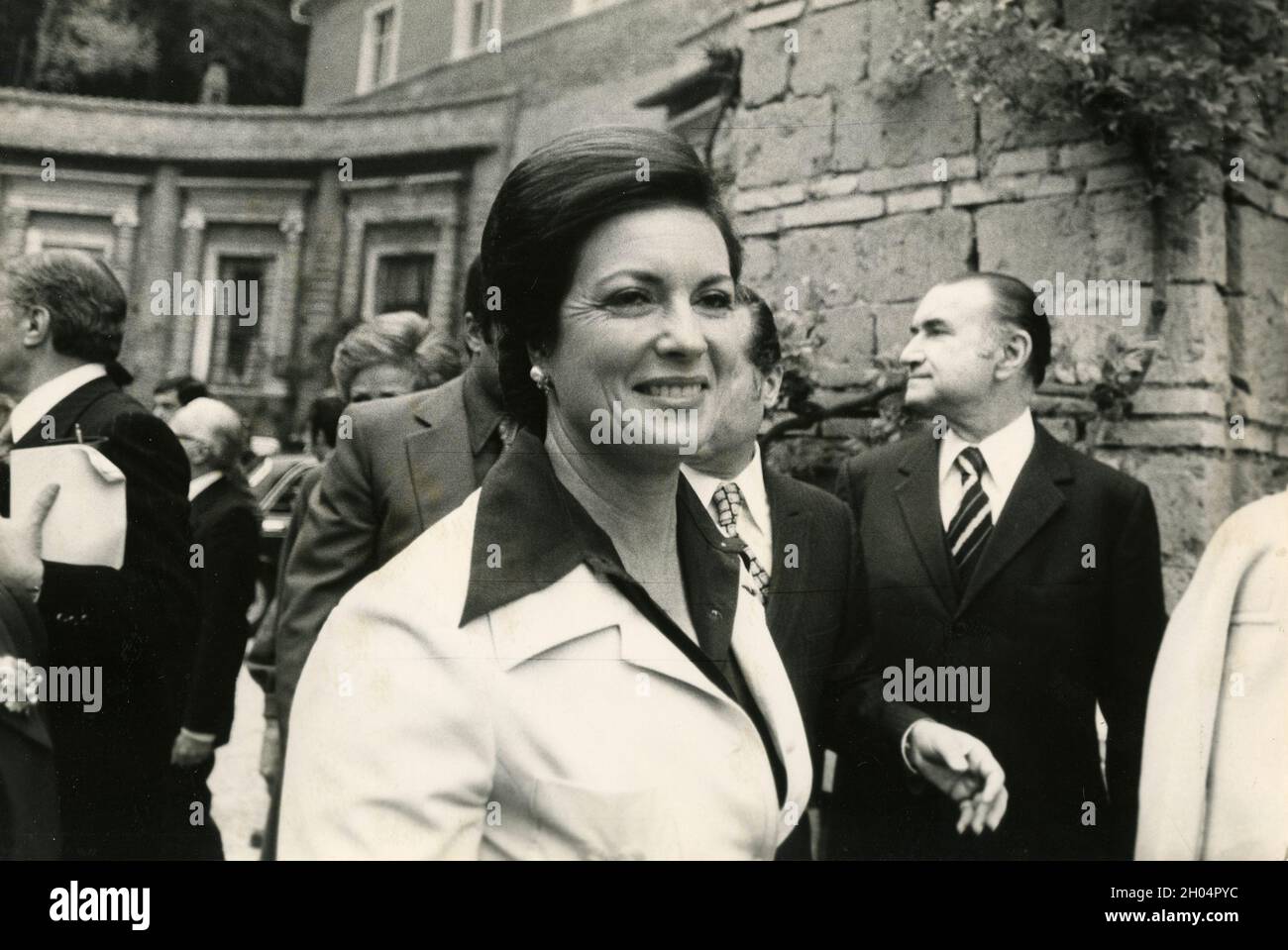 Egyptian First Lady Jehan Sadat, wife of President Sadat, 1970s Stock ...