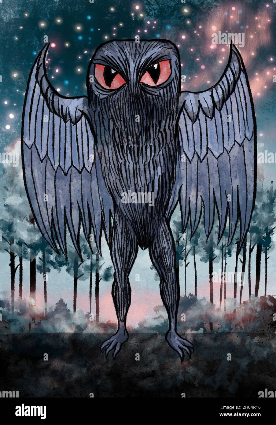 the Mothman illustration Stock Photo - Alamy
