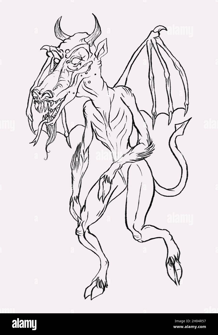 The Jersey Devil illustration Stock Photo - Alamy