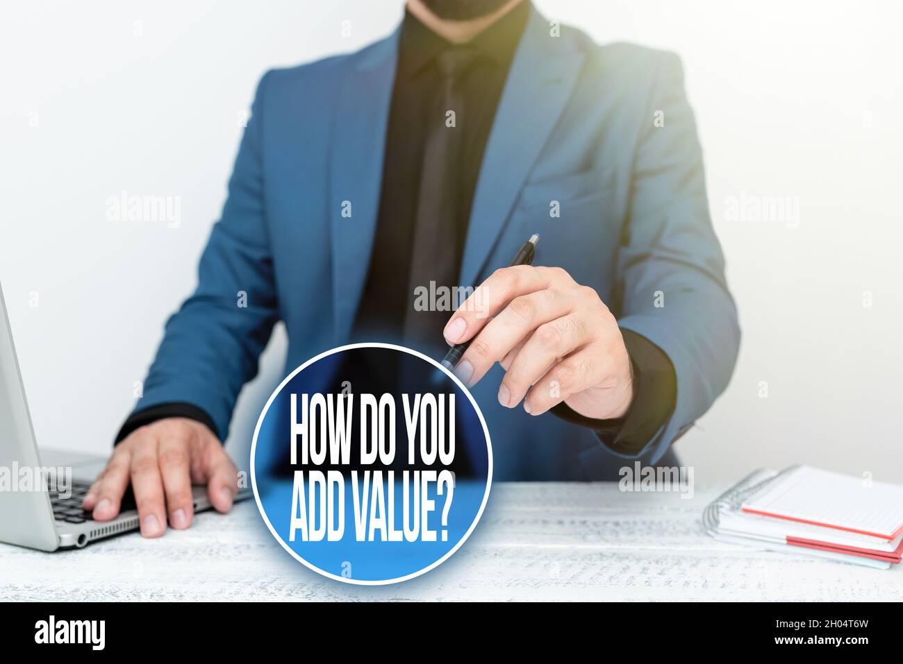 Text caption presenting How Do You Add Value Question. Word for improve ...