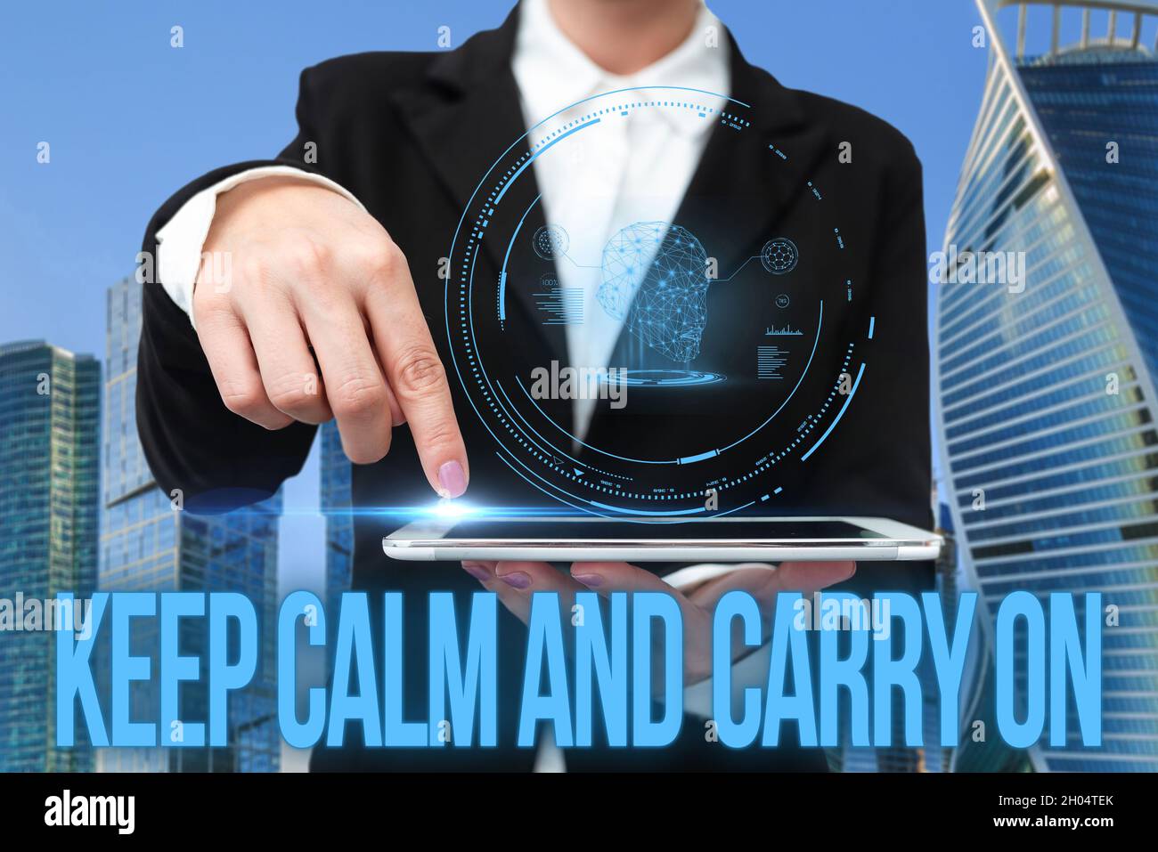 Handwriting text Keep Calm And Carry On. Business overview slogan ...