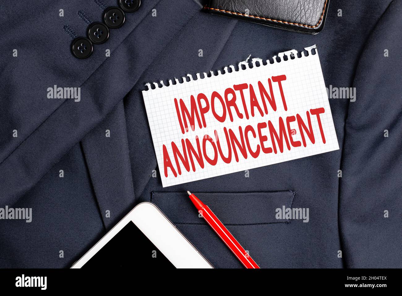 Text caption presenting Important Announcement. Word for spoken ...