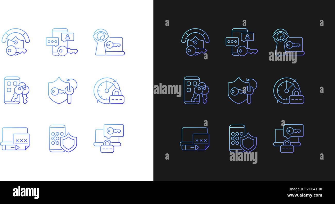 Password requirements gradient icons set for dark and light mode Stock Vector Image & Art - Alamy