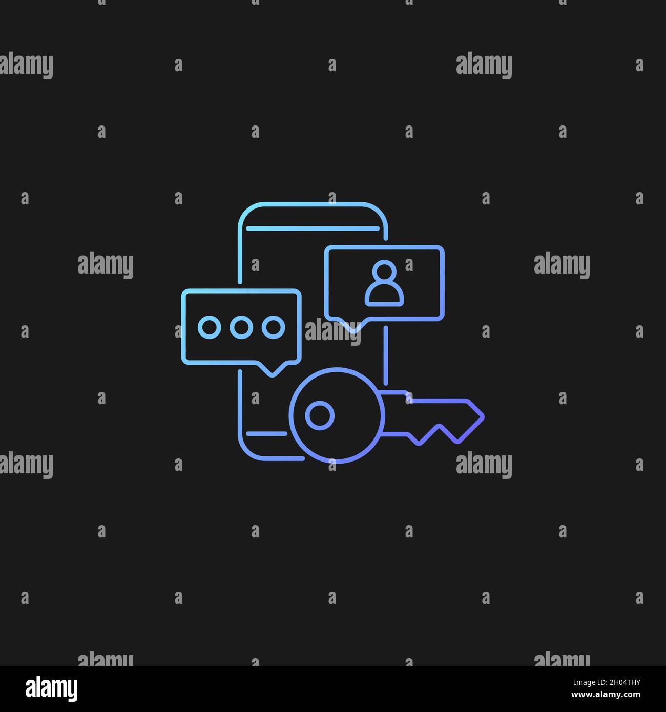 Social Media Password Gradient Vector Icon For Dark Theme Stock Vector Image And Art Alamy