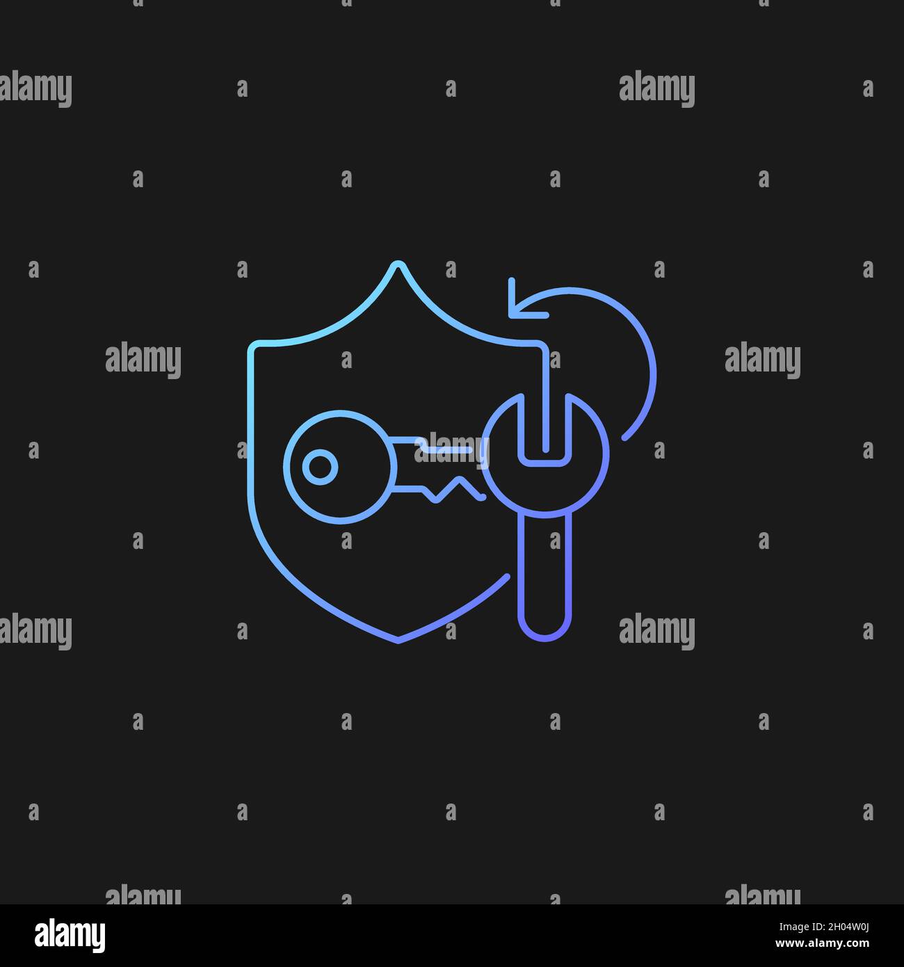 Password Cracking Gradient Vector Icon For Dark Theme Stock Vector