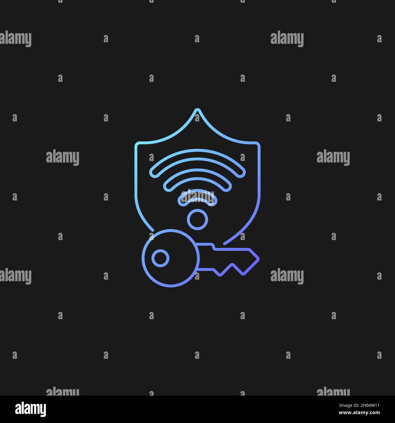 Protected Wifi Password Gradient Vector Icon For Dark Theme Stock Vector Image And Art Alamy
