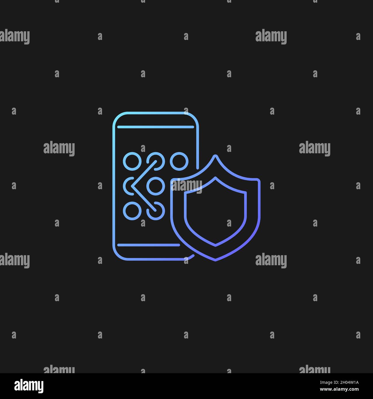 Phone unlock gradient vector icon for dark theme Stock Vector Image ...