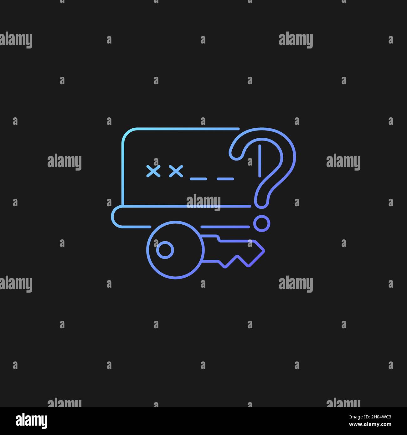 Forgetting password gradient vector icon for dark theme Stock Vector ...