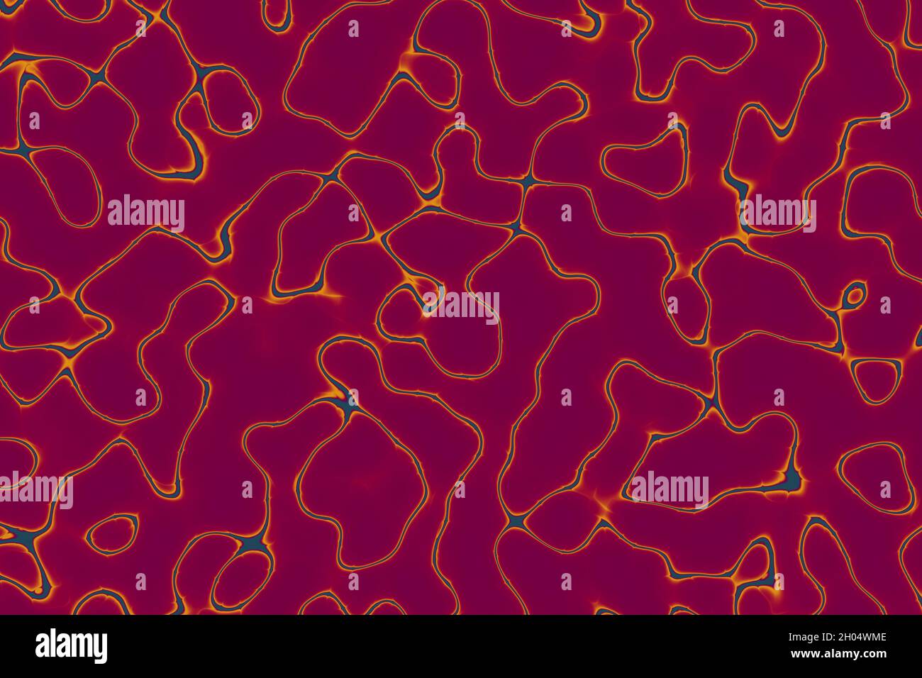 Pattern of yellow cells on pink background Stock Photo - Alamy