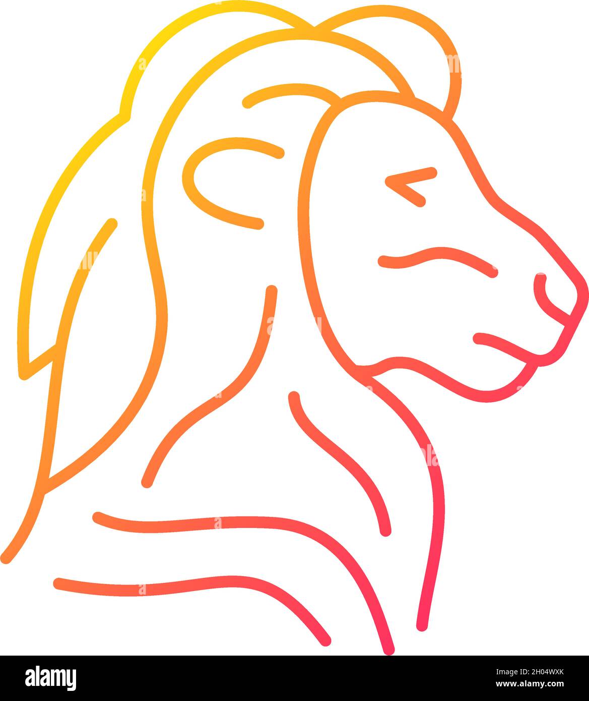 Lion head symbol gradient linear vector icon Stock Vector Image & Art ...