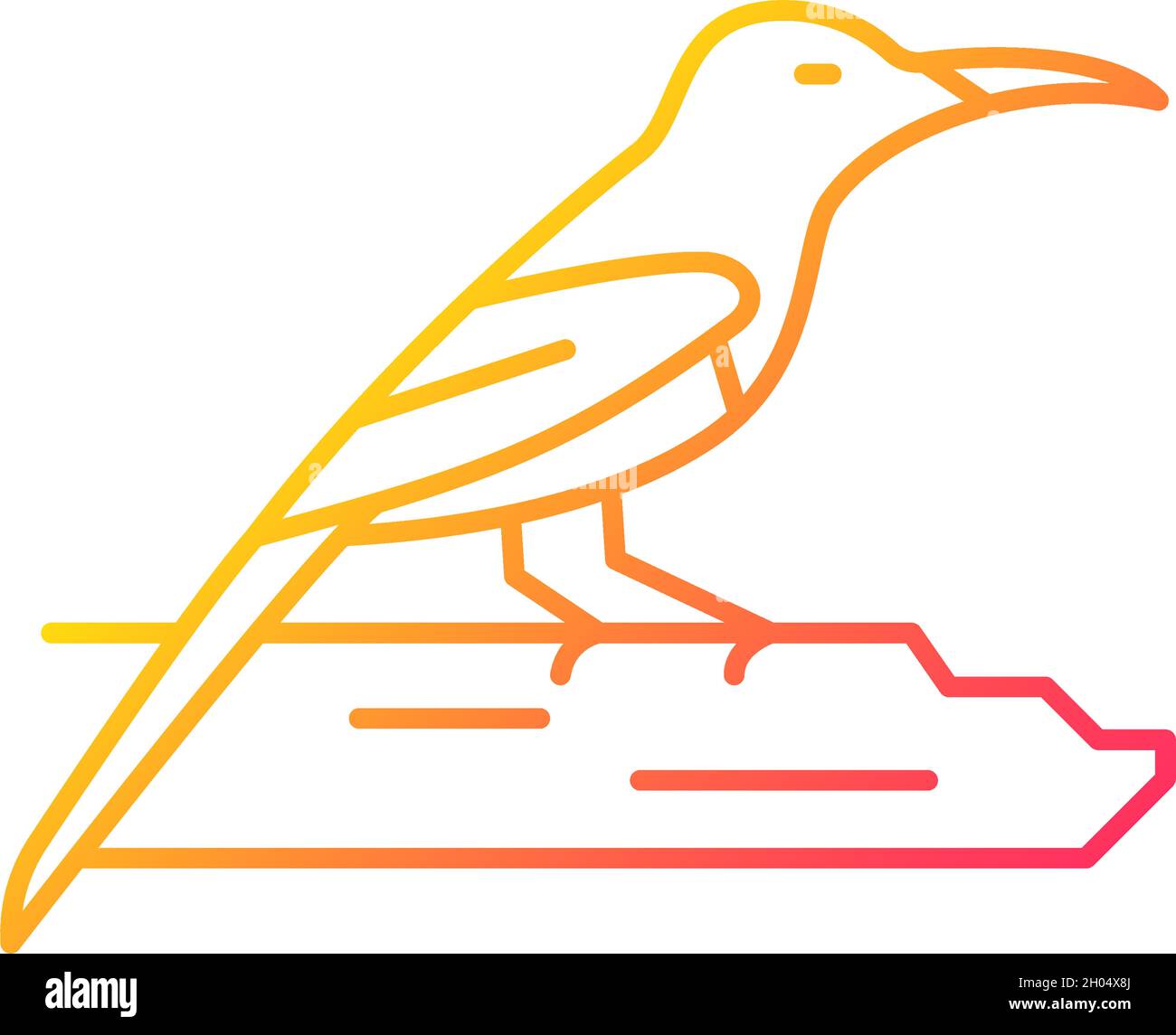 Crimson sunbird gradient linear vector icon Stock Vector Image & Art ...