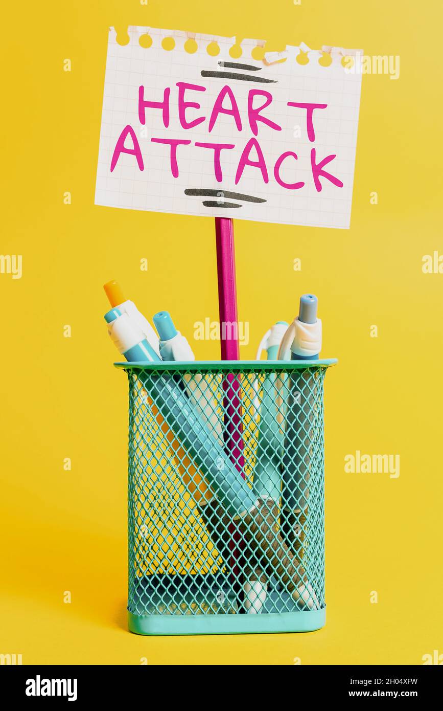 Handwriting text Heart Attack. Business showcase sudden occurrence of ...